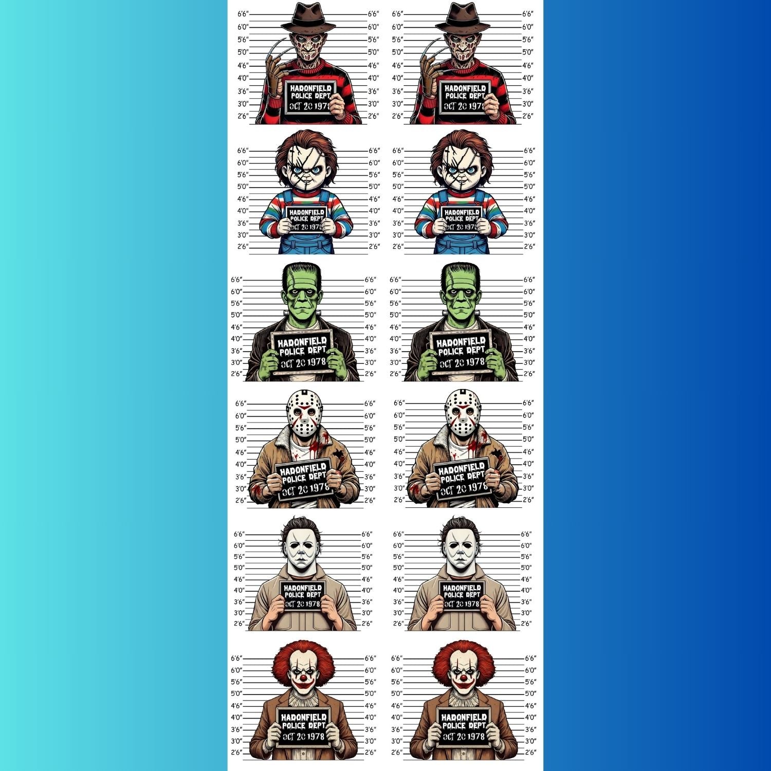 Halloween Horror Movie Characters premade DTF gang sheet, Halloween Pr ...
